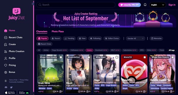 Top 10 JuicyChat AI Alternatives for No Restriction Chat in 2024